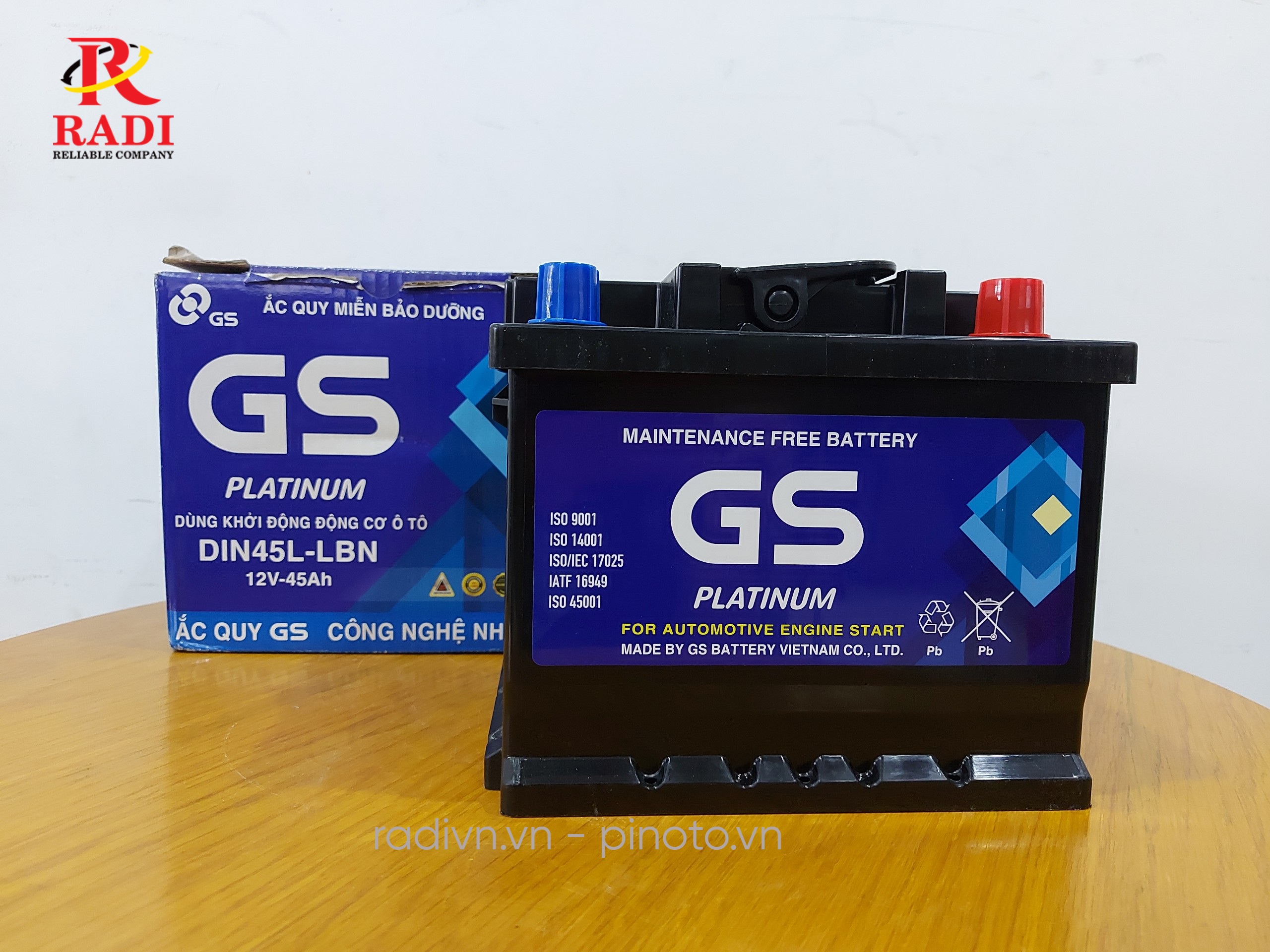 Ắc quy GS DIN45L (12V - 45Ah) chính hãng, giá tốt